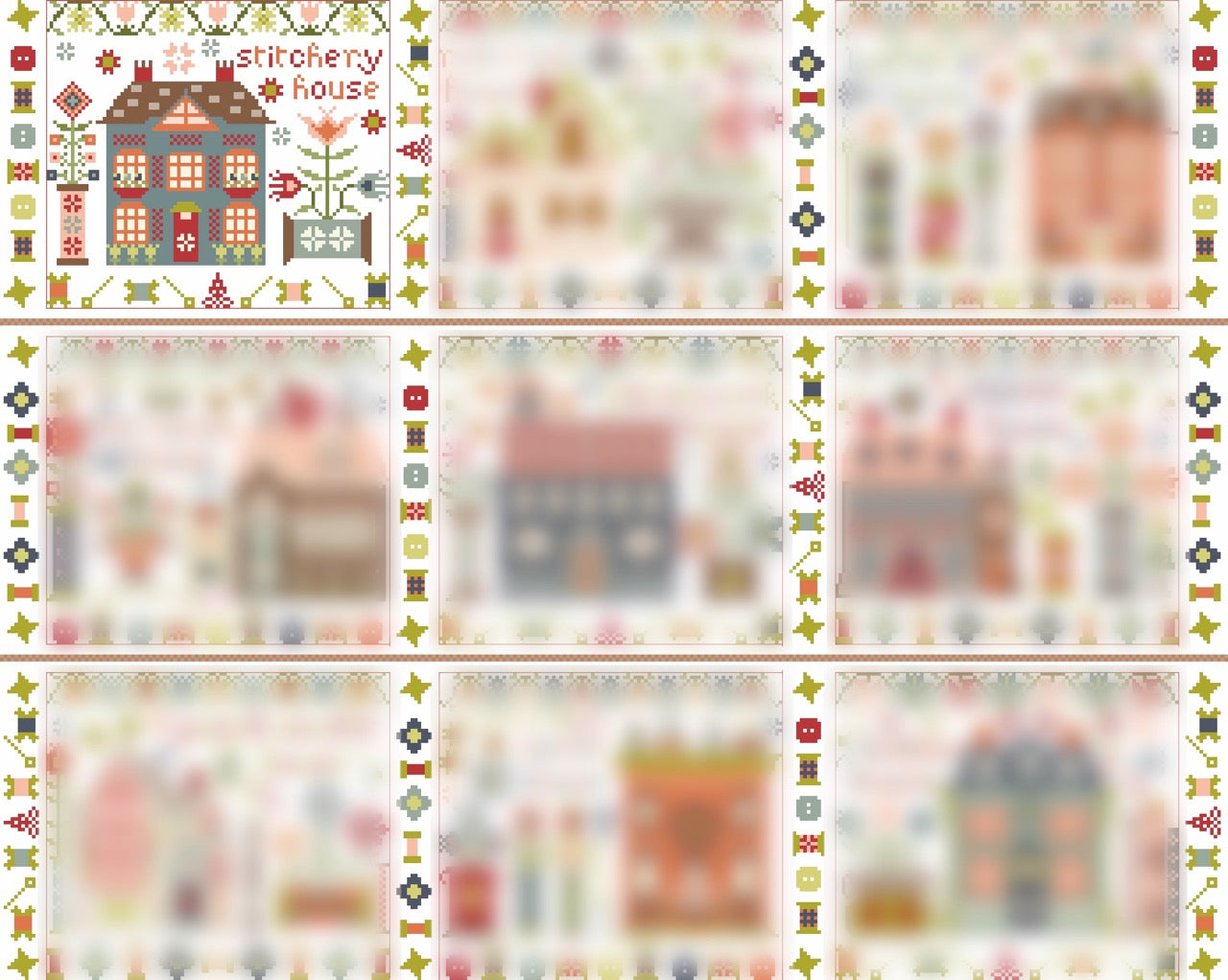 The Houses on Stitchery Lane placement chart and floss conversion and ...