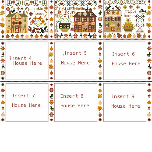 The Houses on Pumpkin Lane Placement Chart PDF – Pansy Patch Quilts and ...